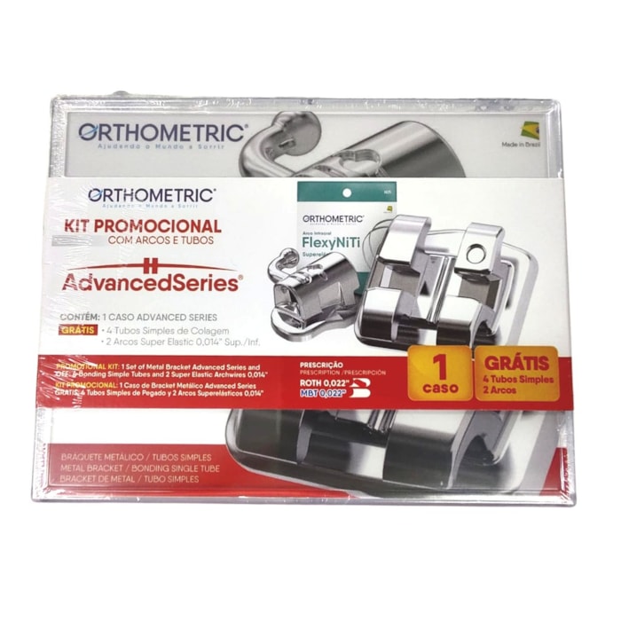 Bráquete Metálico Advanced Series Roth 022 - Orthometric | Dental Proclin