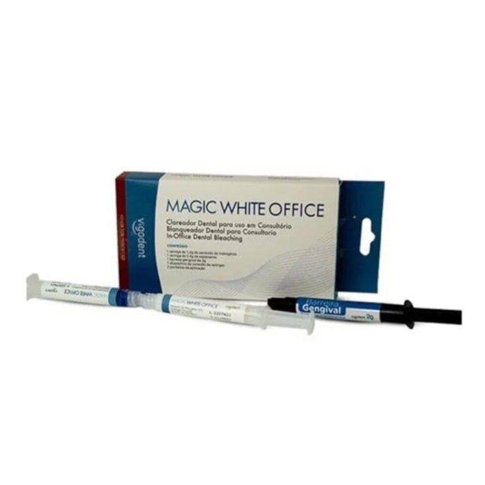Clareador Magic White Office 35% + 2 Ponteiras de Aplicação Kit - Vigodent